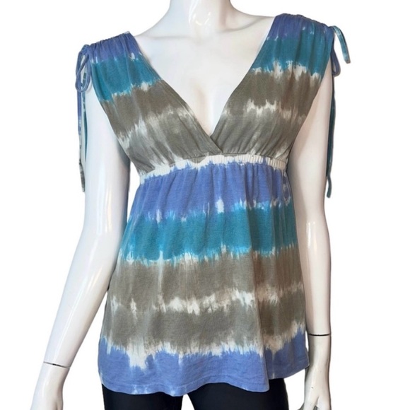 Boston Proper | Tops | Boston Proper Tiedye Vneck Front Back Blue Grey ...